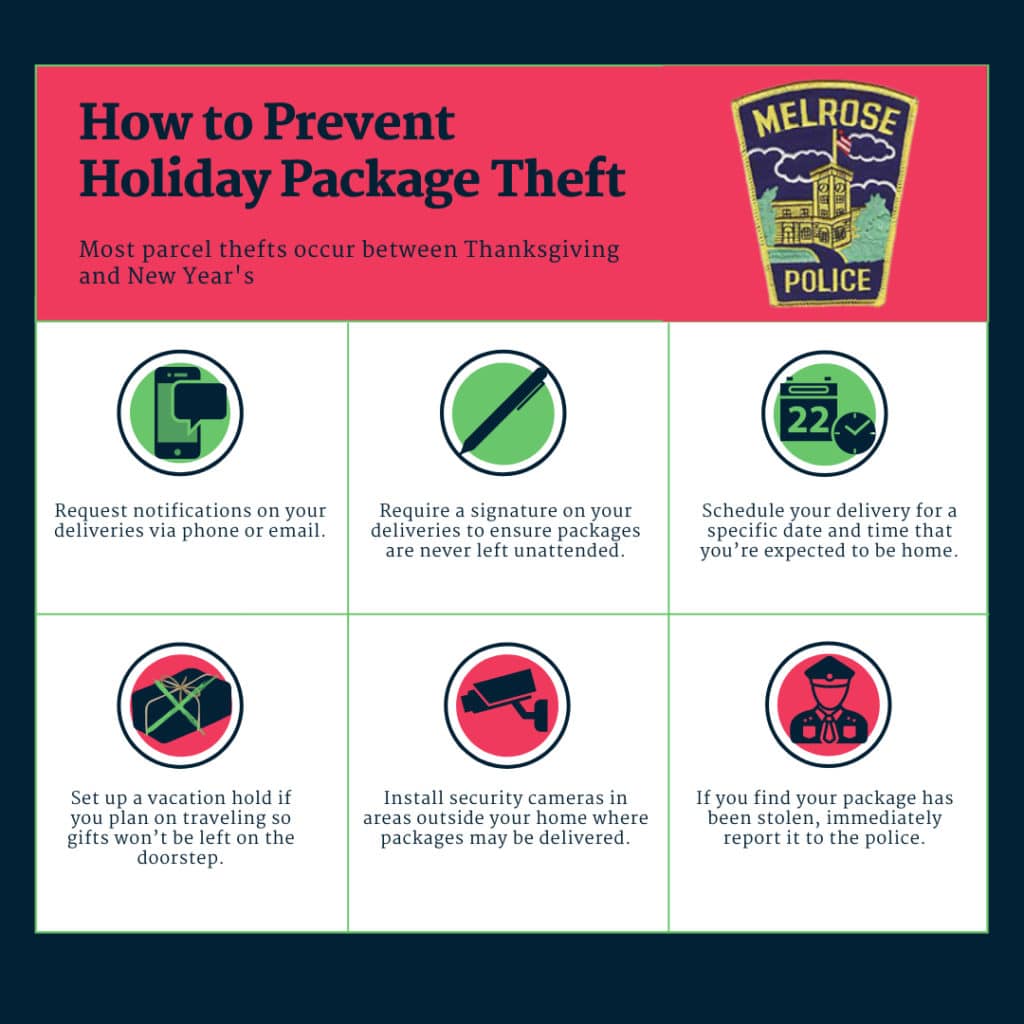 Melrose Police Department Shares Package Theft Prevention Tips During ... Melrose Police Department Shares Package Theft Prevention Tips During ...